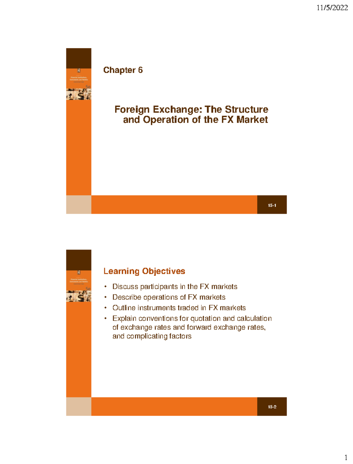 Ch06-Foreign Exchange - 15- Chapter 6 Foreign Exchange: The Structure ...