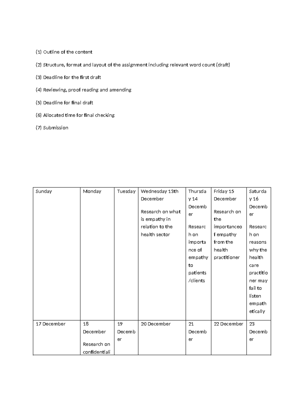 Time table assignment for learn direct 2341913 591 - (1) Outline of the ...