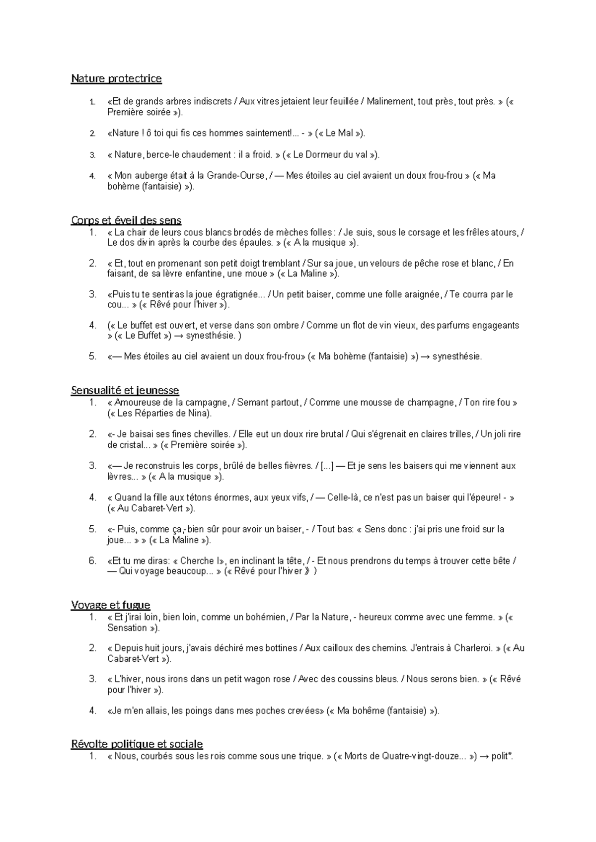 Fiche de citation 2 les cahiers de Douai - Nature protectrice 1. «Et de ...