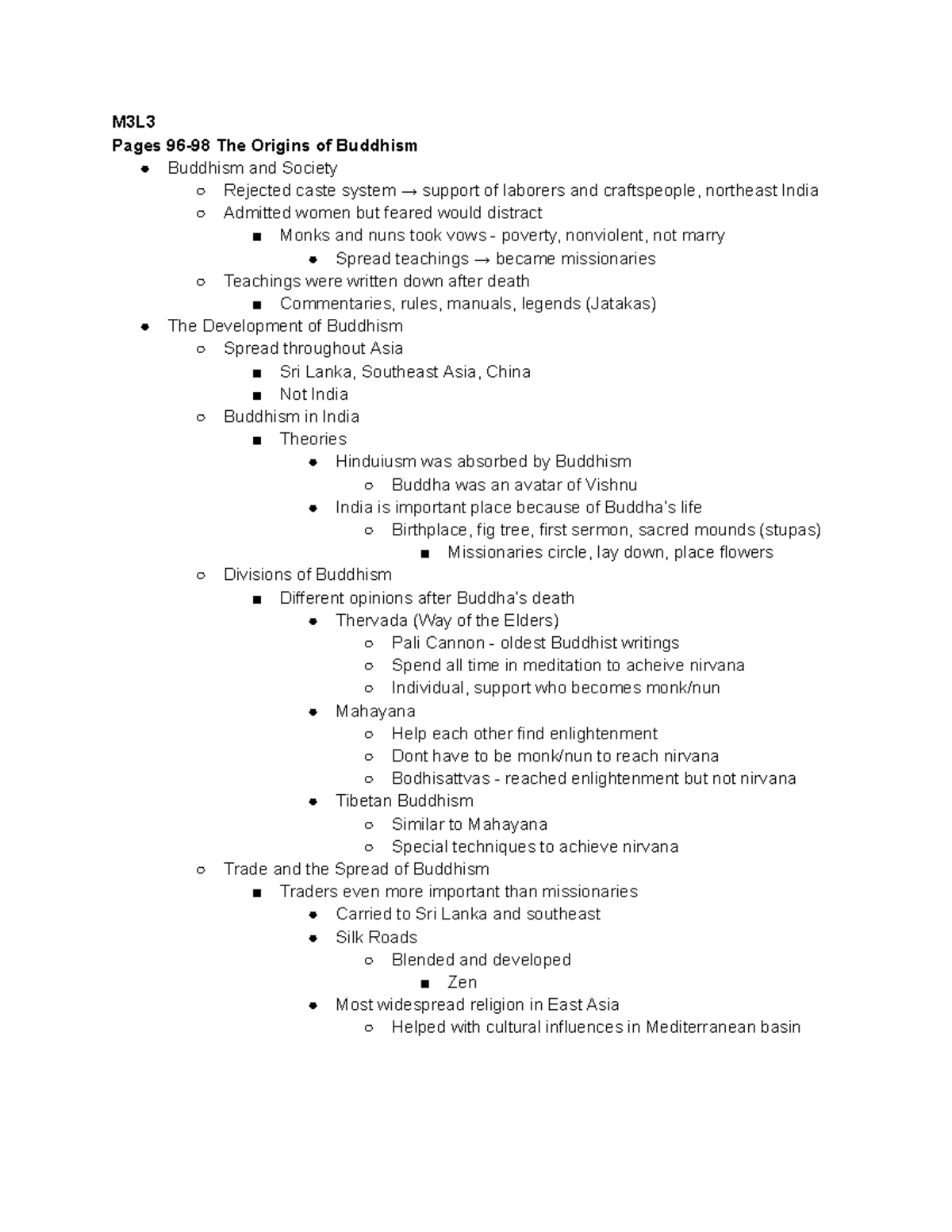 M3L3 - honors world reading notes - M3L Pages 96-98 The Origins of ...