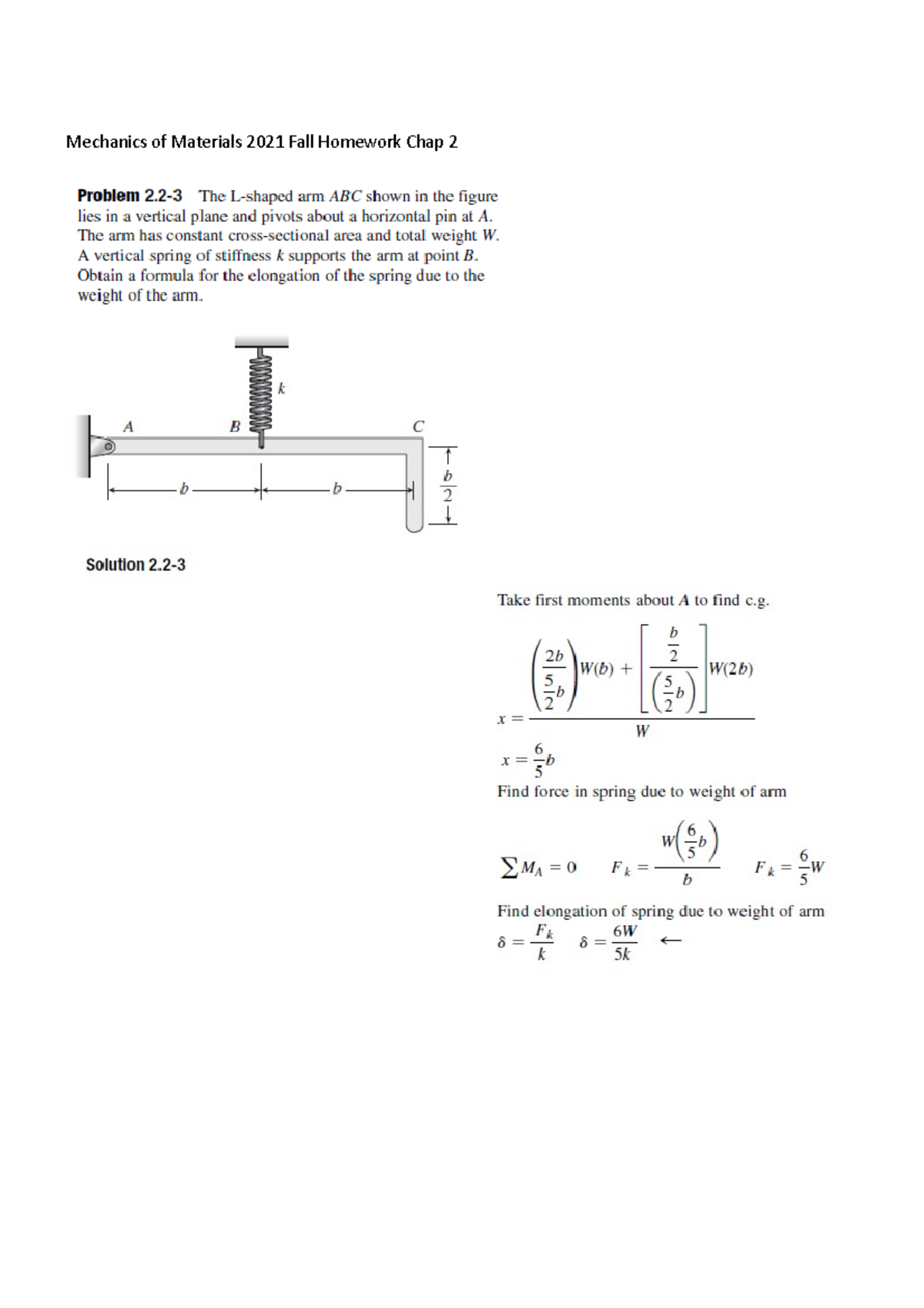 2021 mechanics of materials Homework Chap 02 - Mechanics of Materials ...