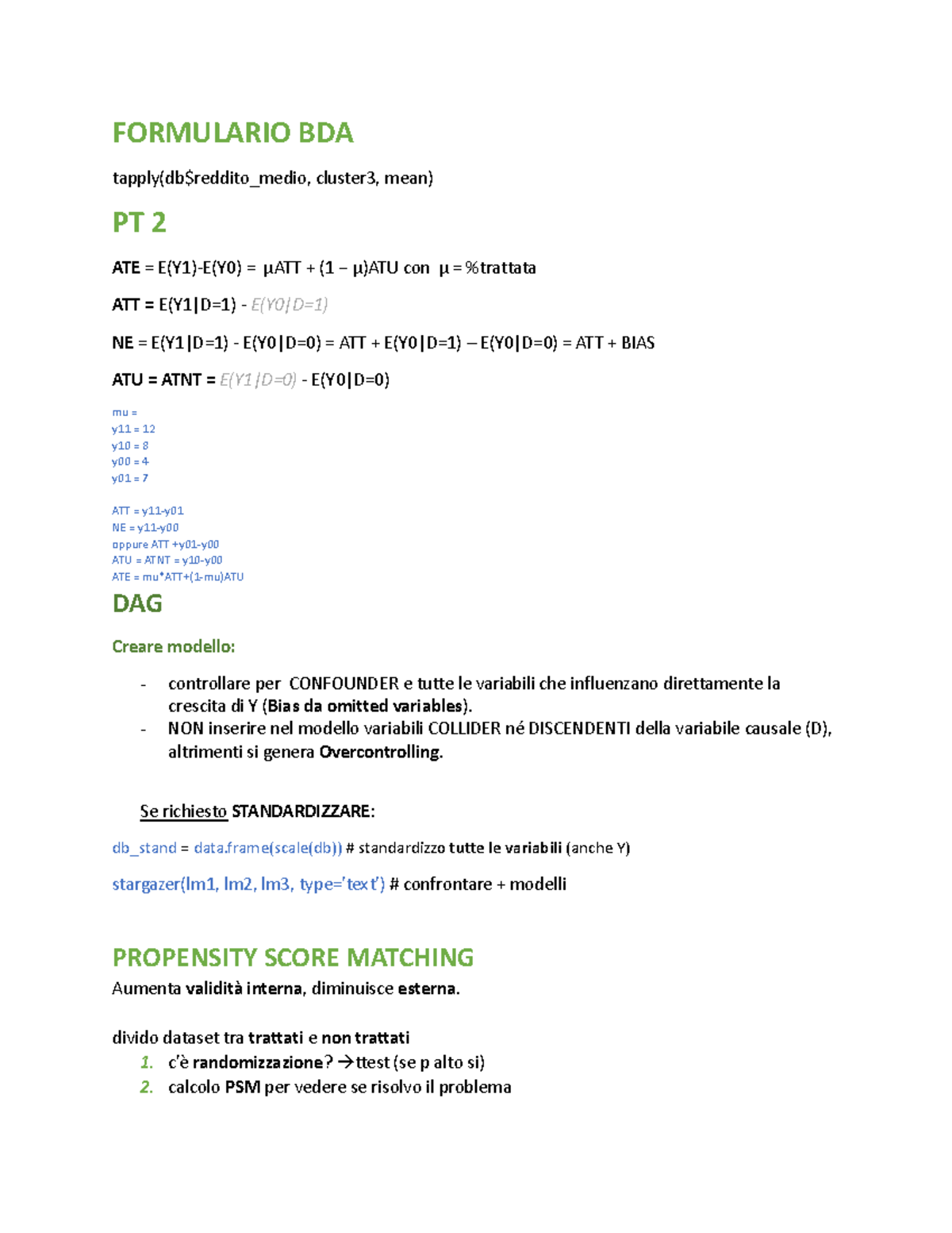 2 MIO - Formulario bda seconda parte (2) - FORMULARIO BDA tapply(db ...
