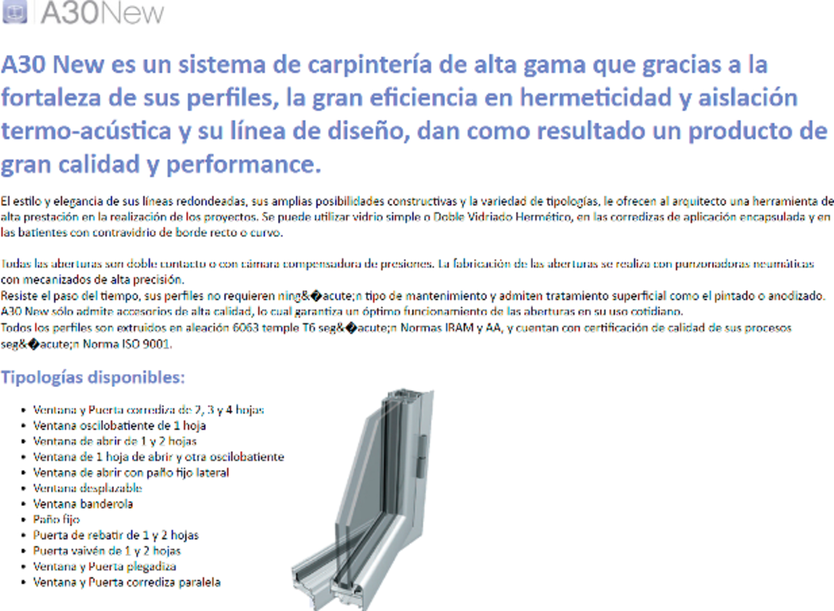 Aluar A30 carpinteria de aluar tipo a 30 - Construcciones - Studocu