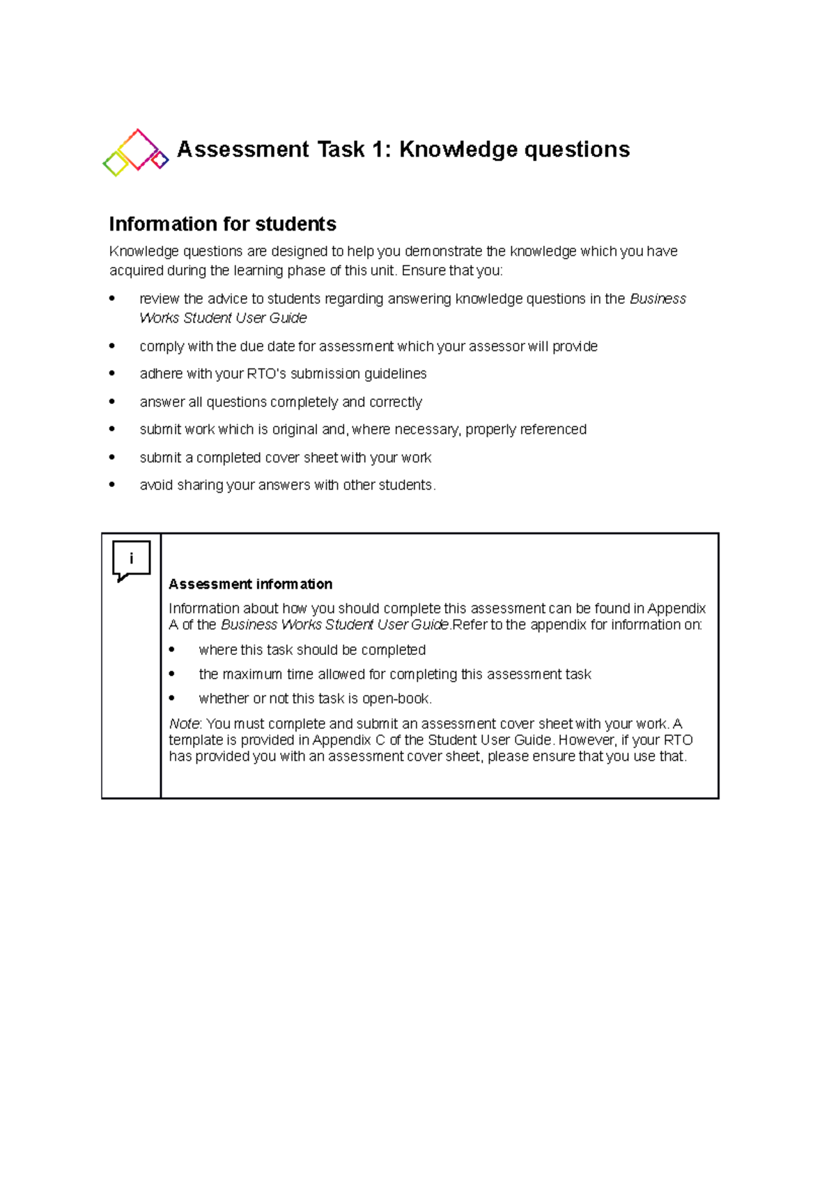 Assessment 1 - Bsbhrm 613 (7400 - Lorelyn Macabingkil) - Assessment Task 1: Knowledge questions ...
