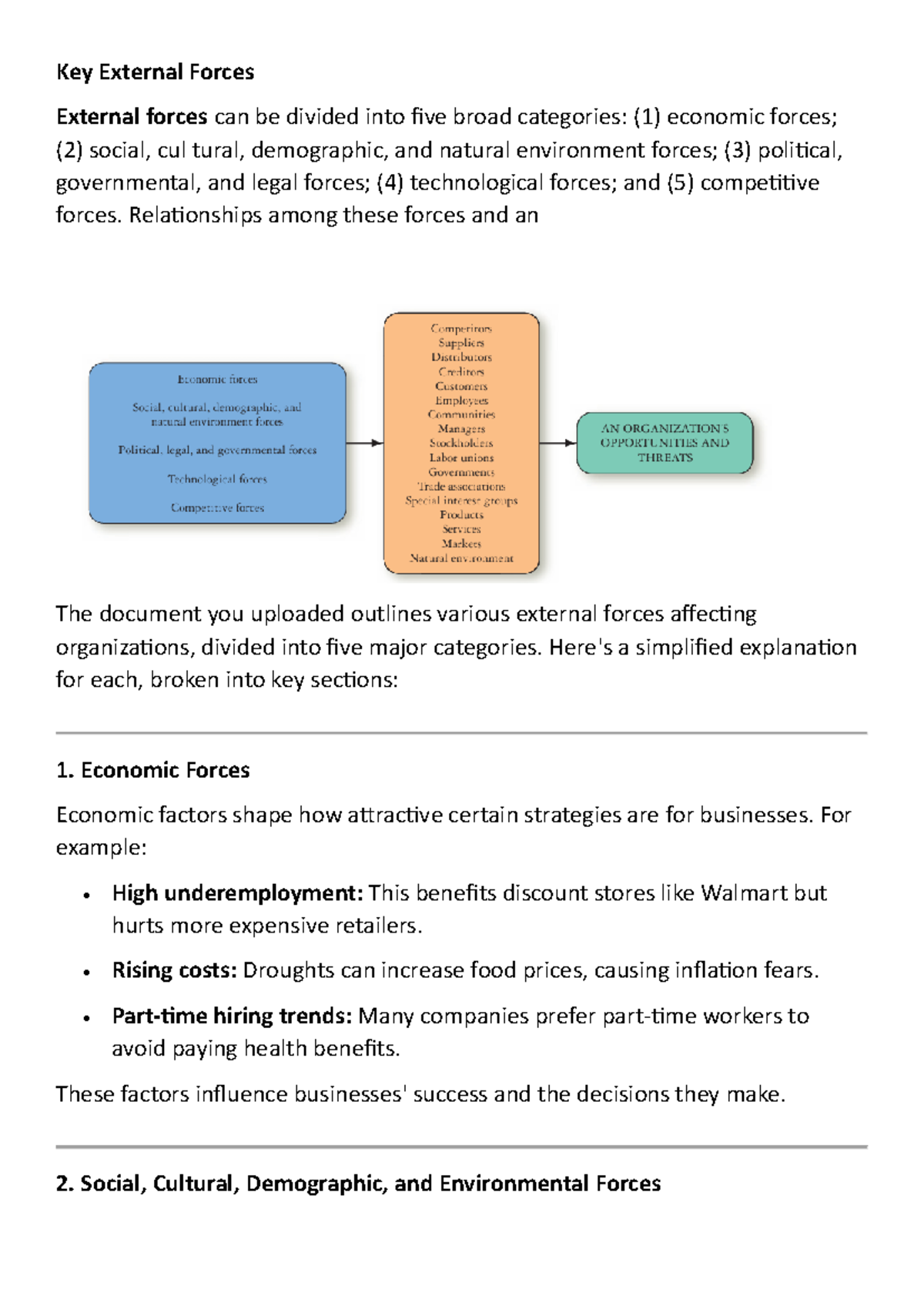Key External Forces - Key External Forces External forces can be ...