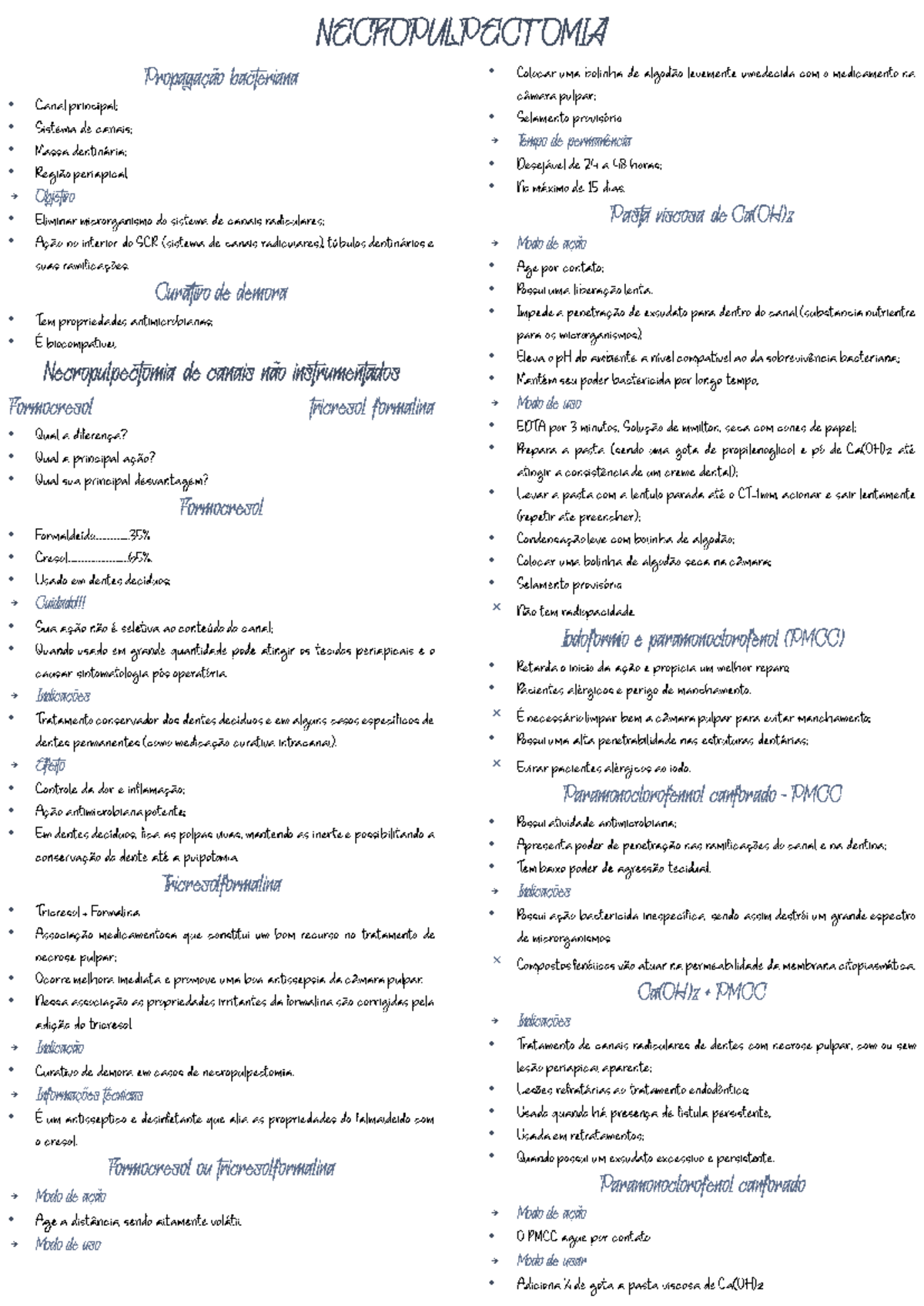 Necropulpectomia - Resumo endodontia - • • • • R • • • • • • • • • • R ...