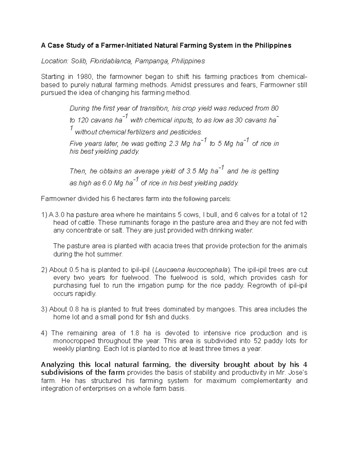A Case Study of a Farmer-Initiated Natural Farming System in the ...