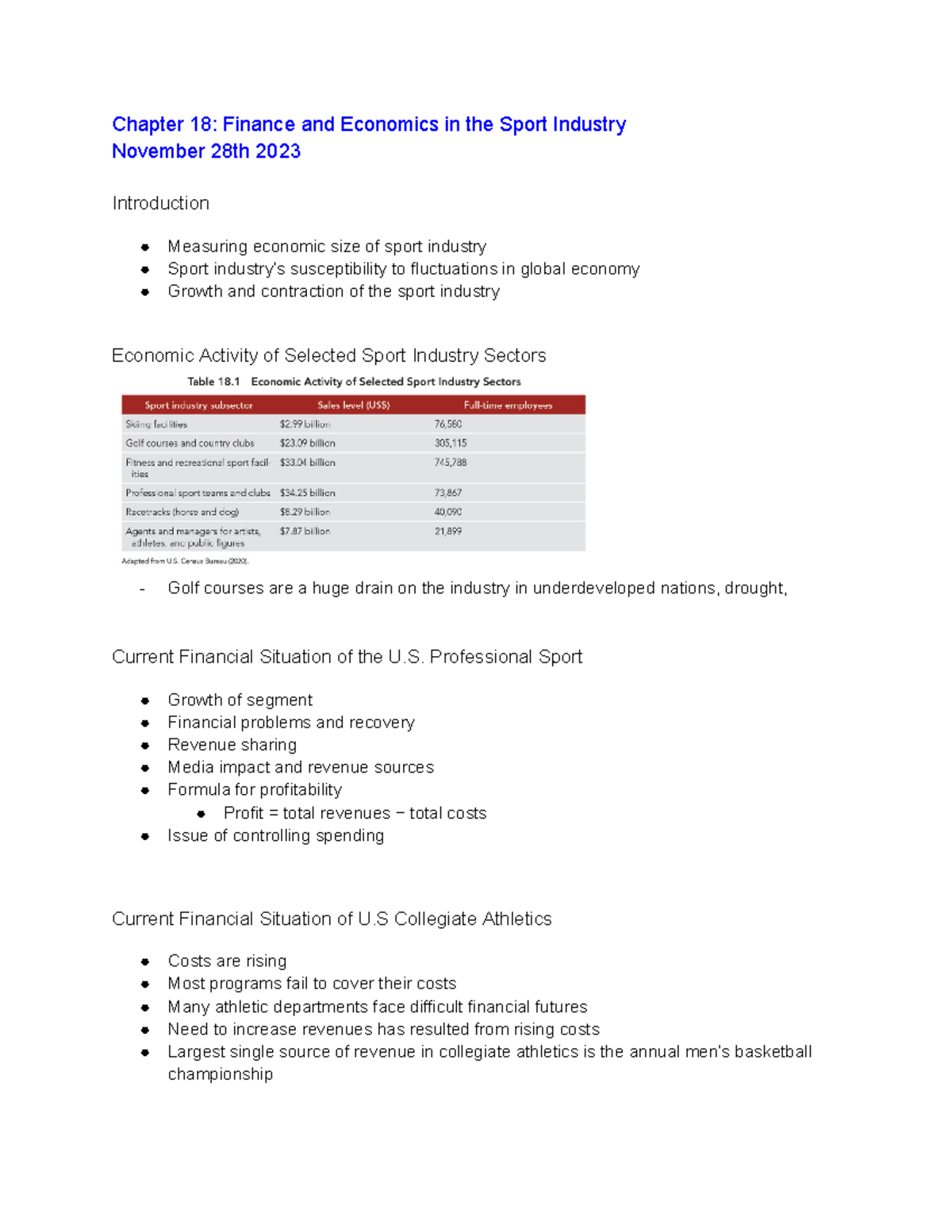 Chapter 18 Finance and Economics in the Sport Industry - Chapter 18 ...