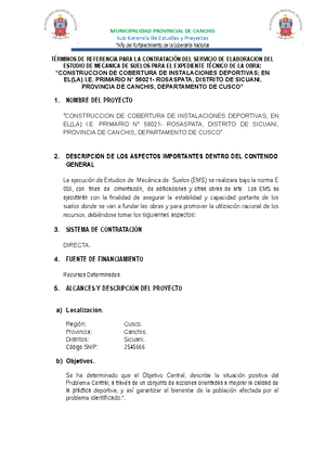 Instructivo ficha tecnica estandar - INSTRUCTIVO PARA LLENADO DE LA FICHA T.. EST¡NDAR PROYECTO ...