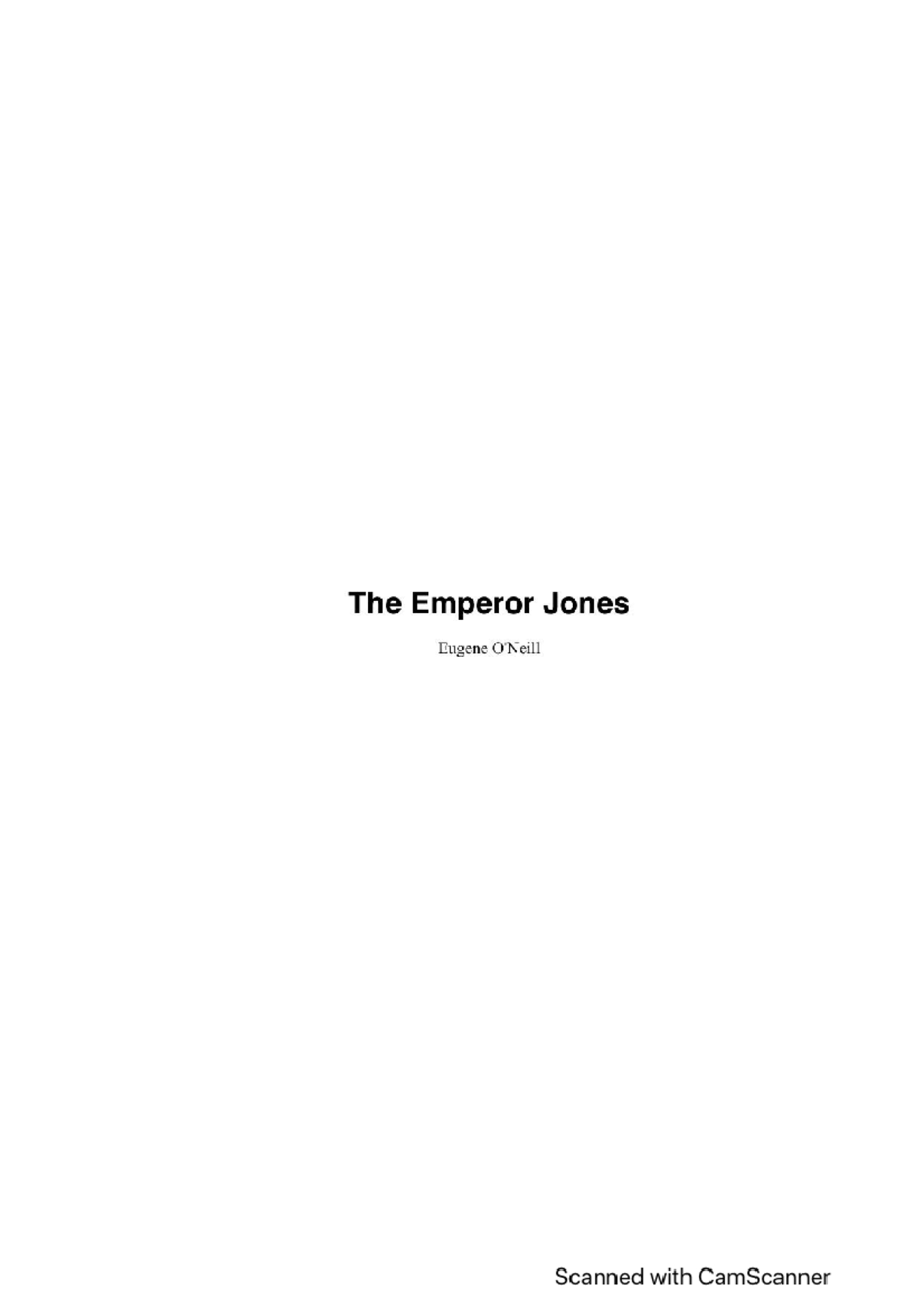The emperor jones - Summary - english literature - Studocu