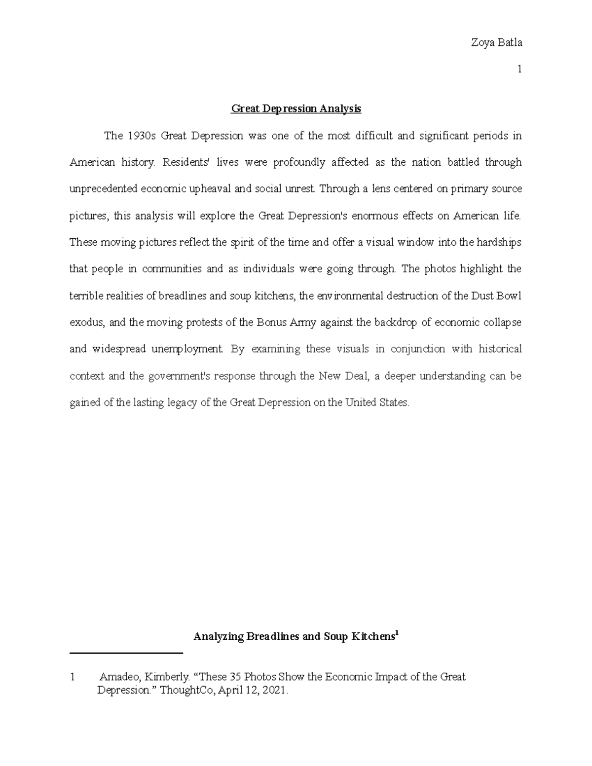 Great Depression Analysis - 1 Great Depression Analysis The 1930s Great ...