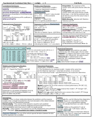SPSS cheat sheet of the first three blocks - SPSS cheat sheet Block 1 ...