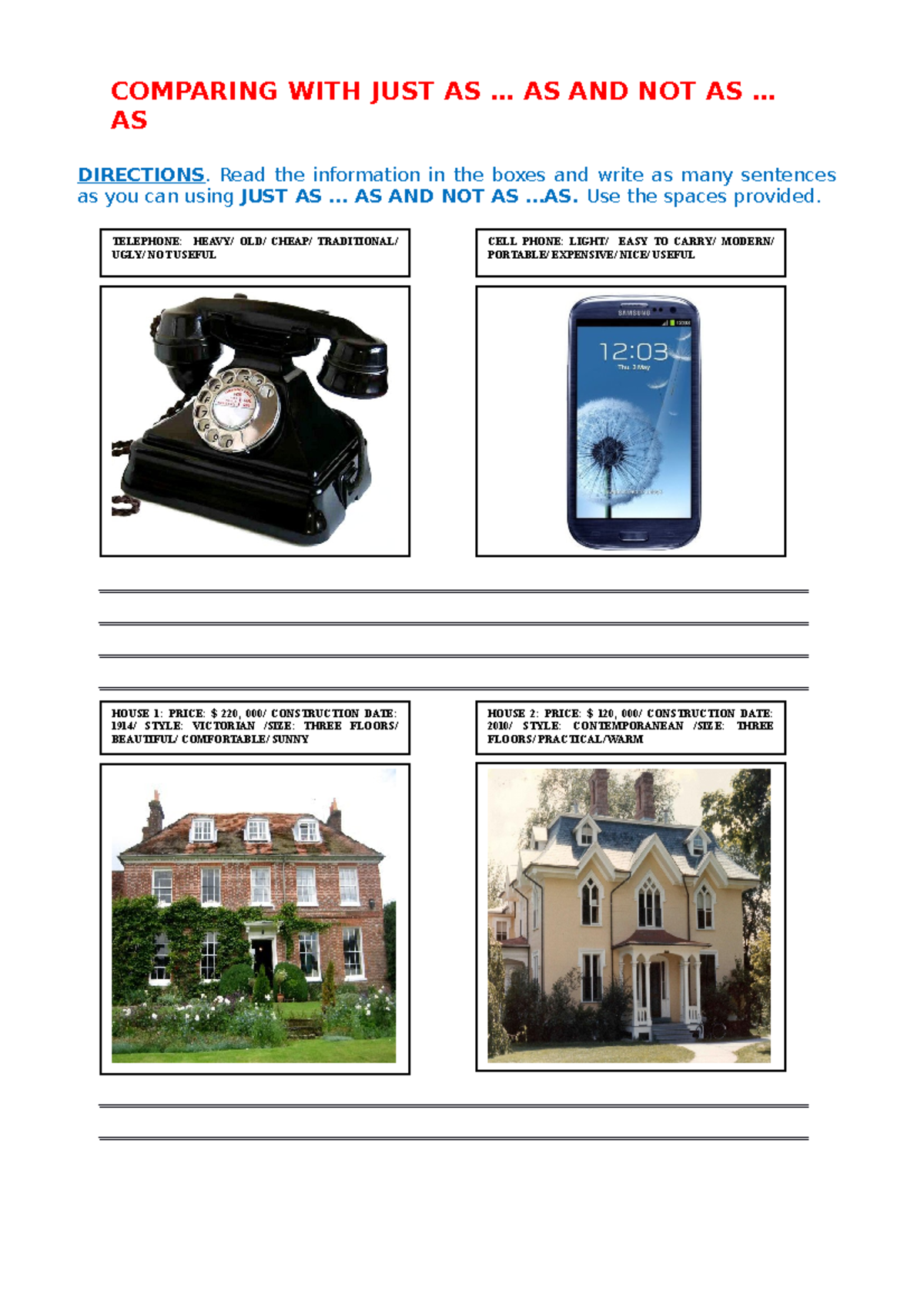 Comparison WITH AS ... AS - COMPARING WITH JUST AS ... AS AND NOT AS ...