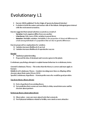 Evolutionary essay example - Outline relevant aspects of evolutionary ...
