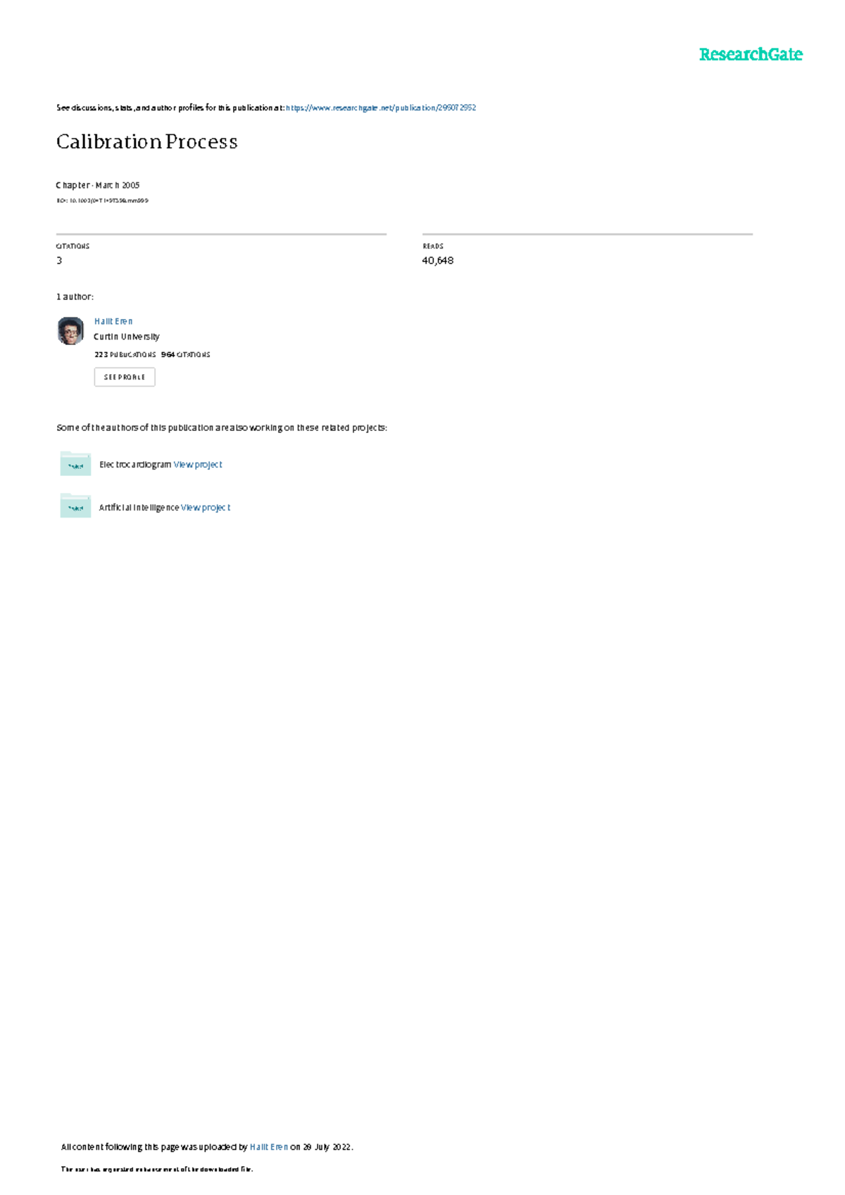 Calibration Process - NOTES F - See discussions, stats, and author ...