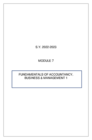 Fundamentals f of accounting 1-1 - Second Semester S. 2022- MODULE 1 ...