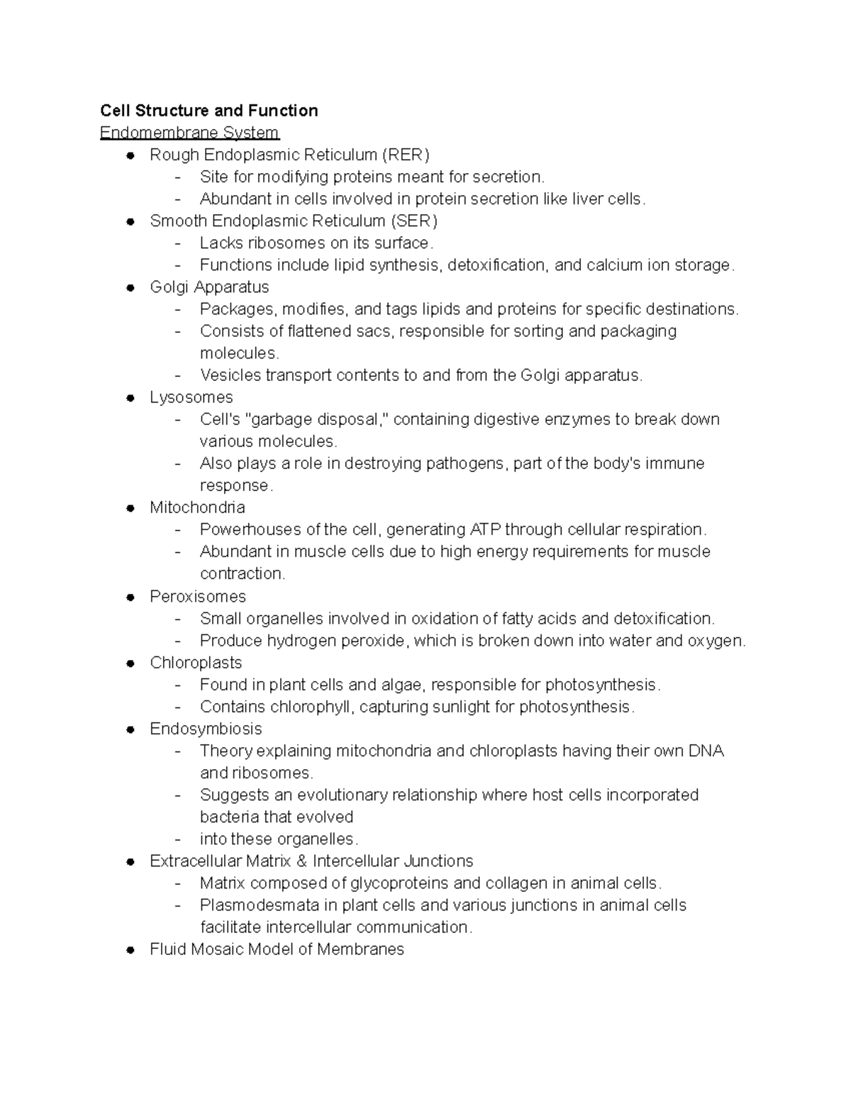 Bio 3.4 - 3 - idk - Cell Structure and Function Endomembrane System Rough Endoplasmic Reticulum ...