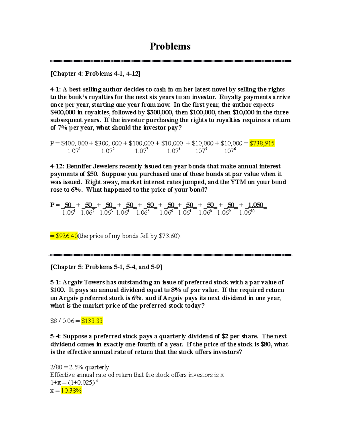 Fi360 Homework Questions Problems Chapter 4 Problems 4 1 4 12 4 1