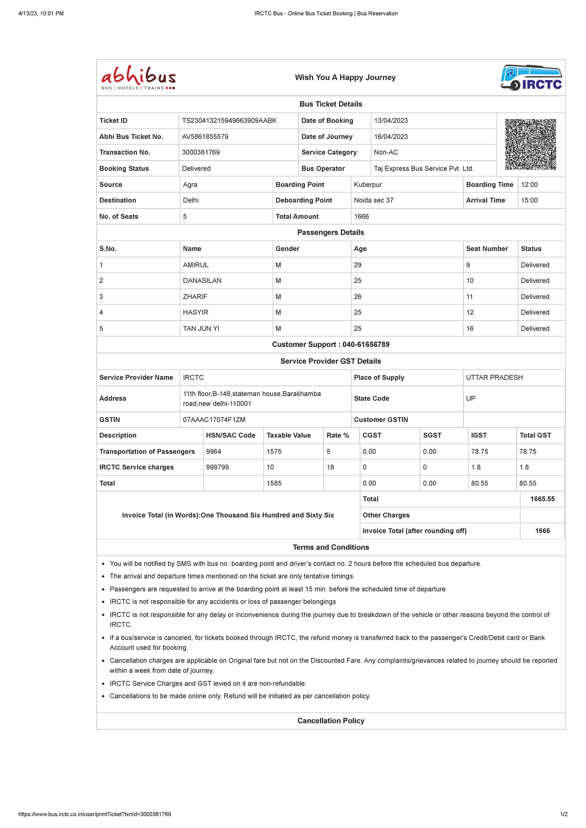 Irctc Bus - Online Bus Ticket Booking Bus Reservation - 4/13/23, 10:01 ...