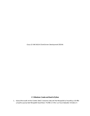 CS 340 Mod4 Milestone Example - Ethan Daugherty SNHU CS-340-T 4-1 Milestone: Create and Read in ...