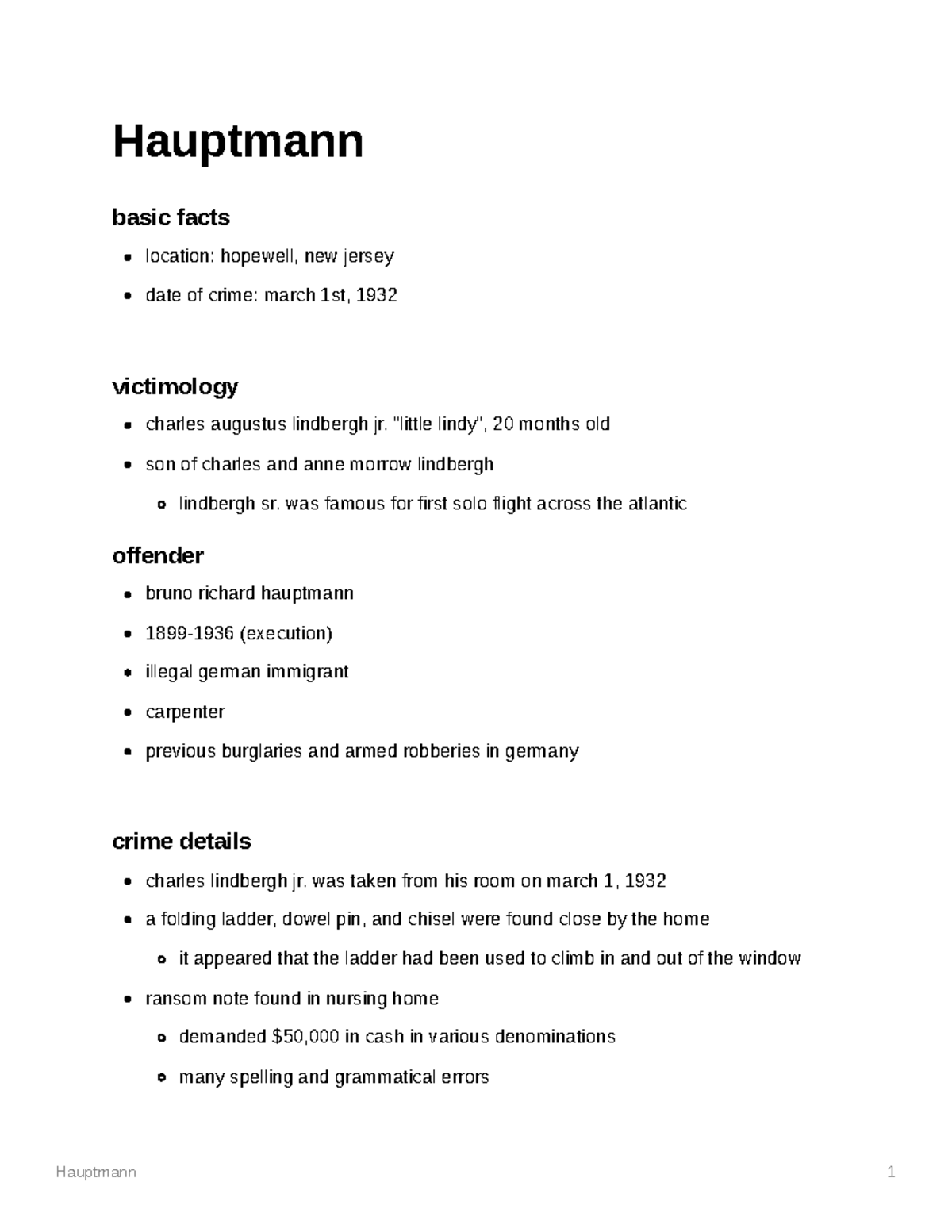 Hauptmann Case PPT Notes - Hauptmann basic facts location: hopewell ...