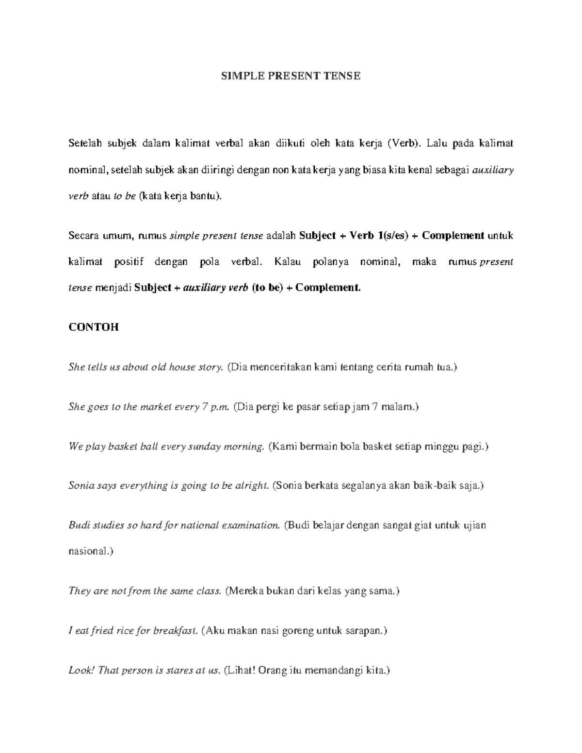 Simple Present Tense - SIMPLE PRESENT TENSE 123467890 ...