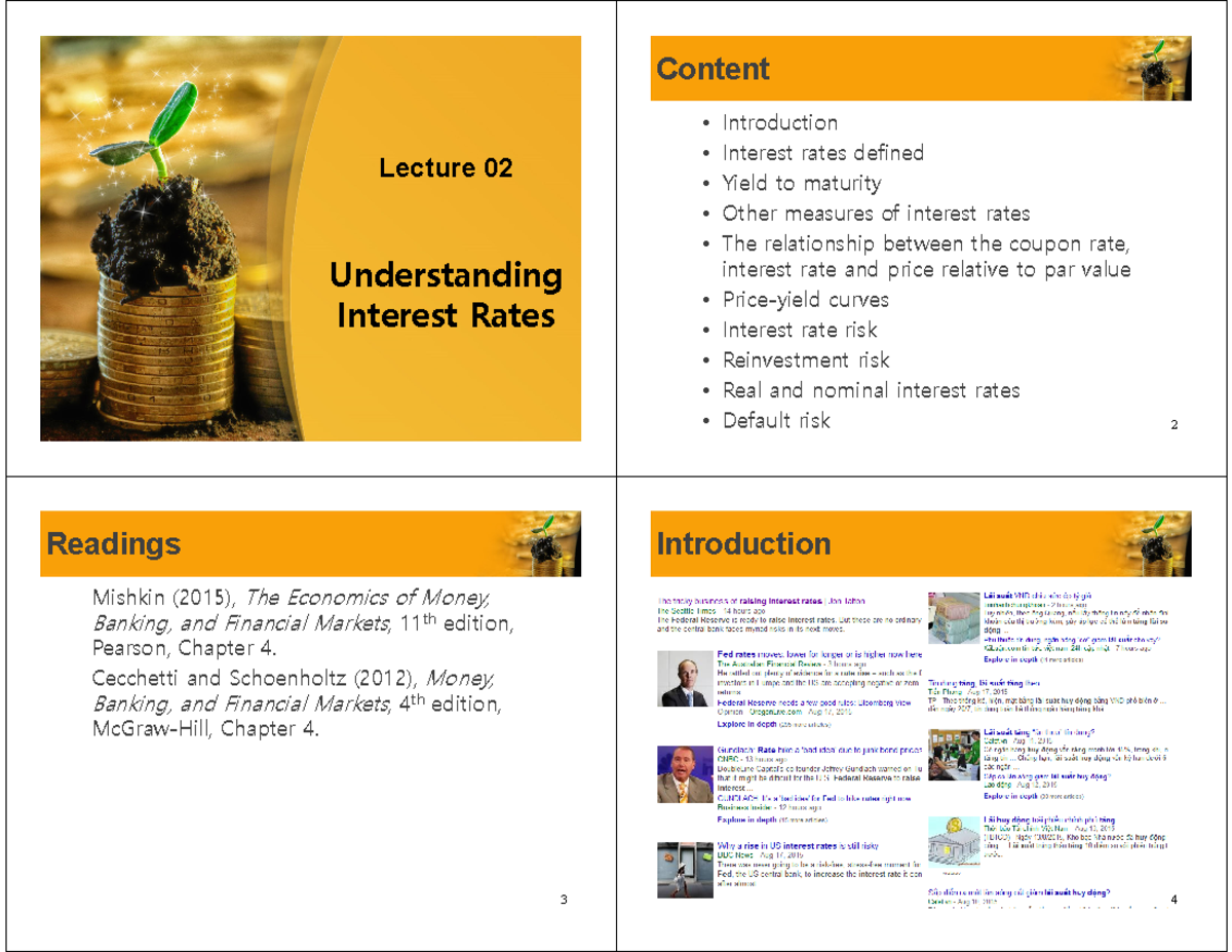 Lecture 2 - Understanding Interest Rates - Financial Derivatives - Studocu