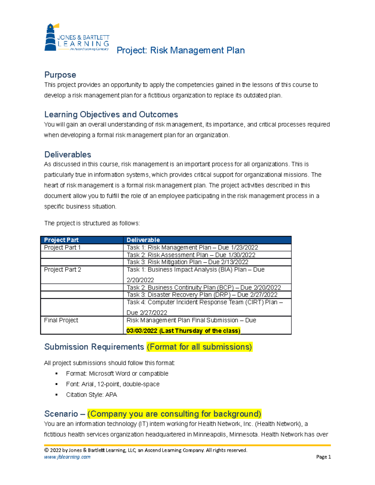 Course Project with Dates - Purpose This project provides an ...