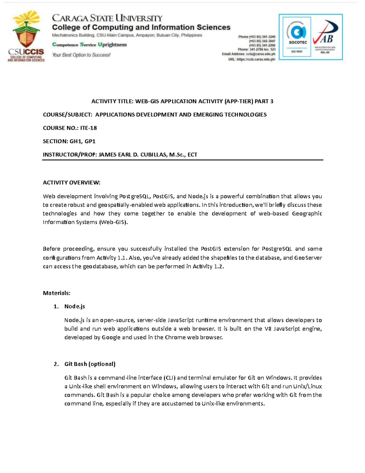 Activity-1 - Using node js to setup web-gis for server. - ACTIVITY ...