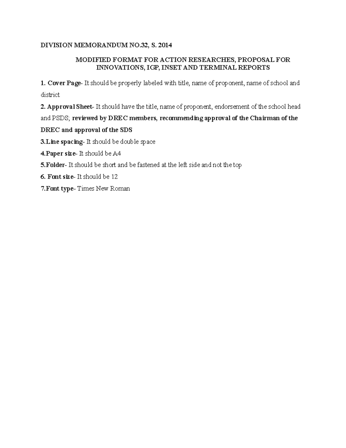 Project Proposal Format - DIVISION MEMORANDUM NO, S. 2014 MODIFIED ...