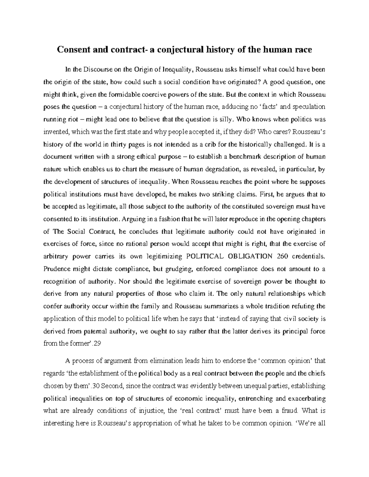 Consent and contract- a conjectural history of the human race - But the ...