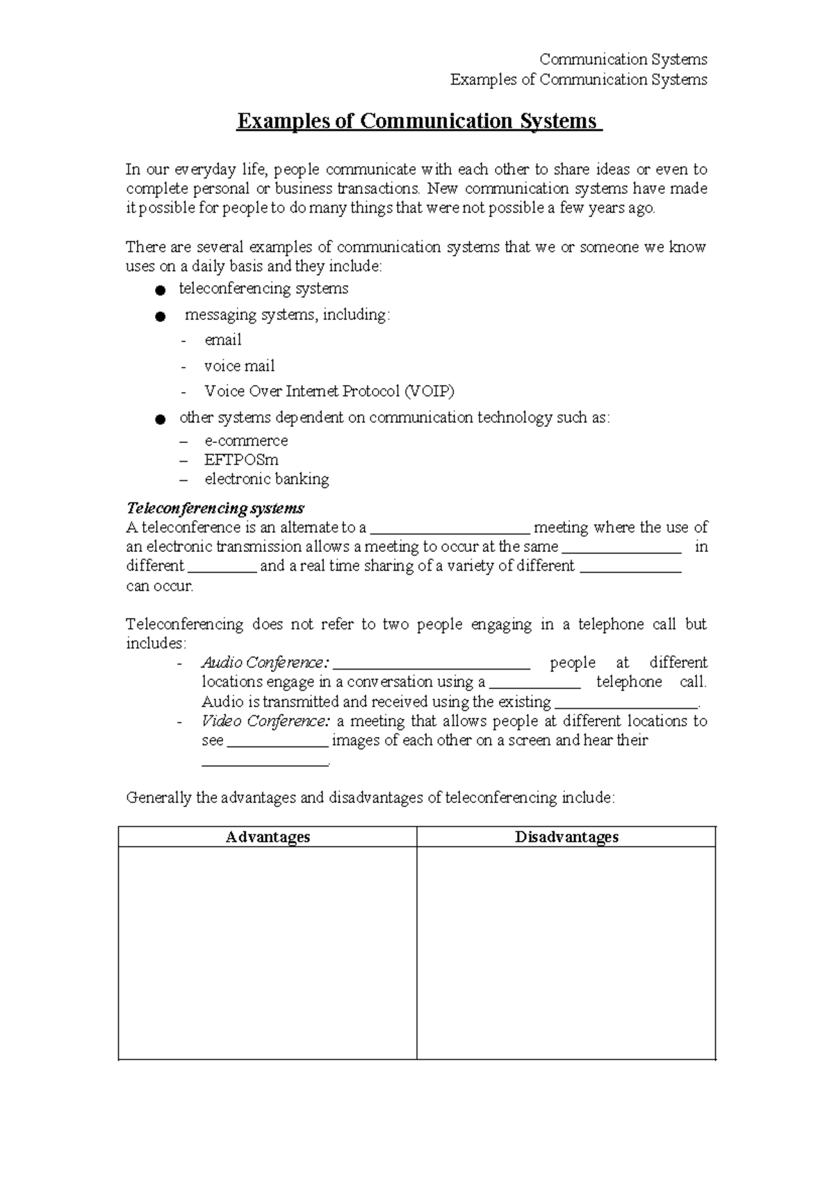 2Examples Of Communication Systems - Examples of Communication Systems ...