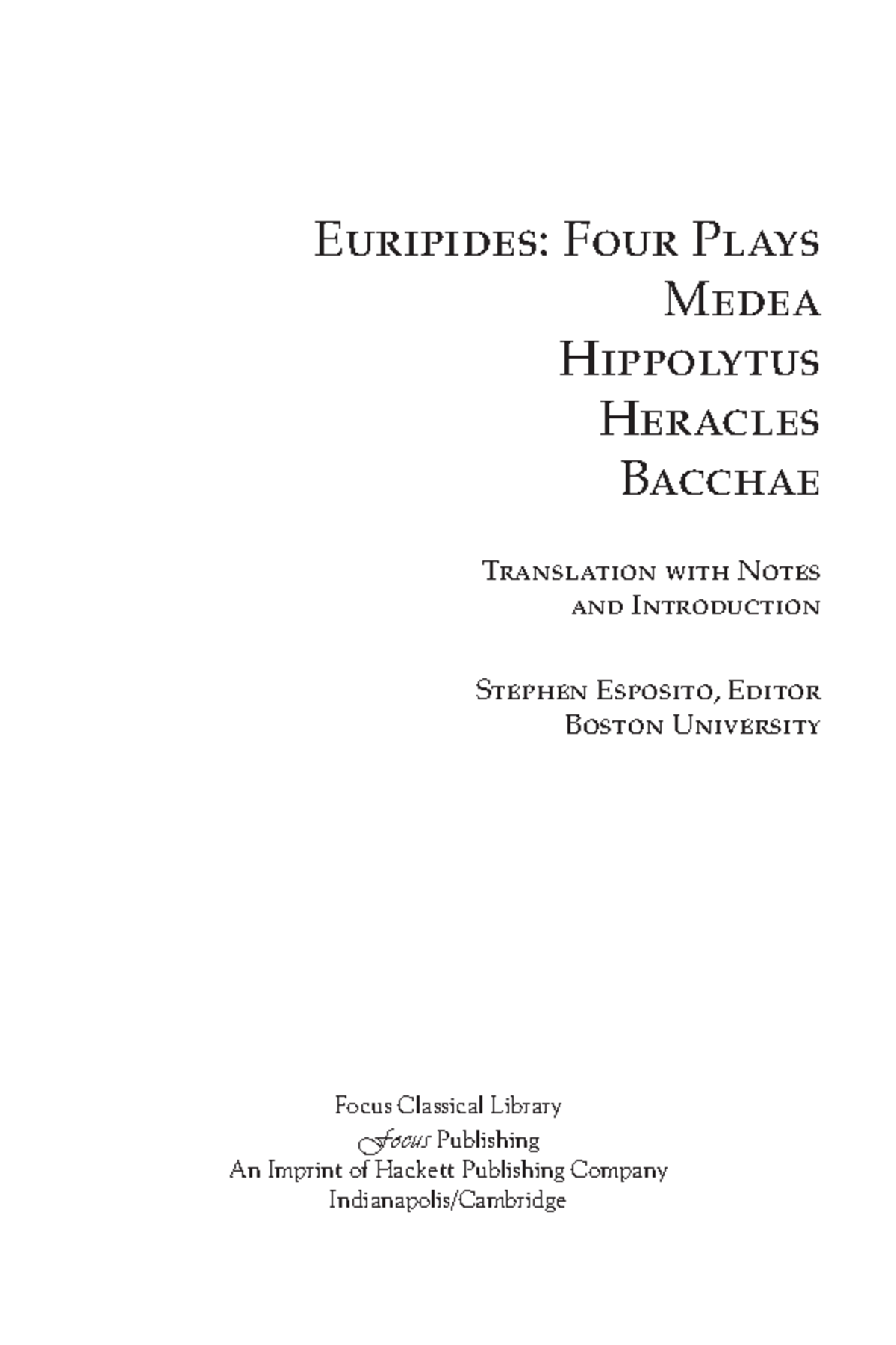 Euripides Heracles - reading - Euripides: Four Plays Medea Hippolytus ...