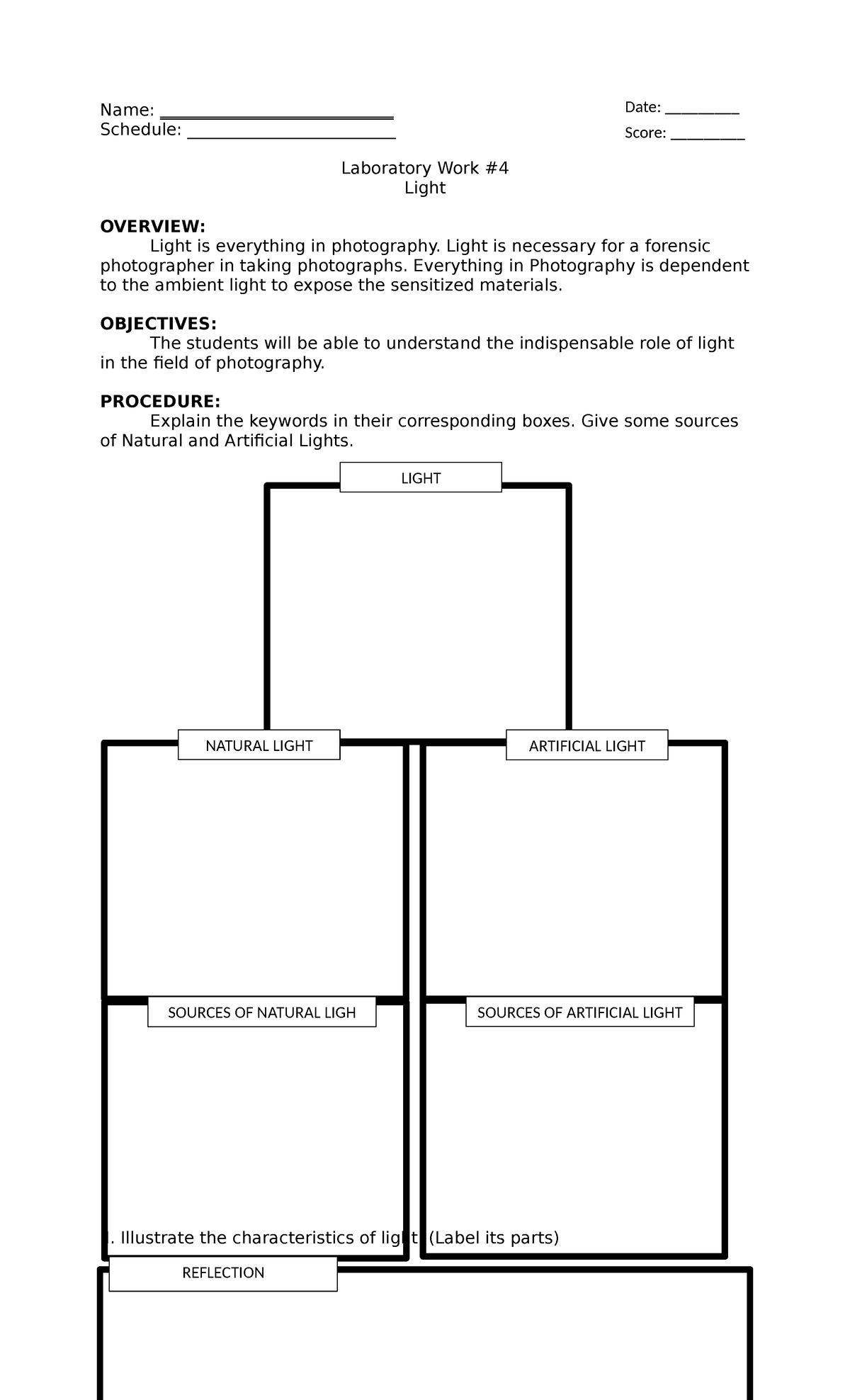 Laboratory Work #4 - Name: ____________________________ Schedule
