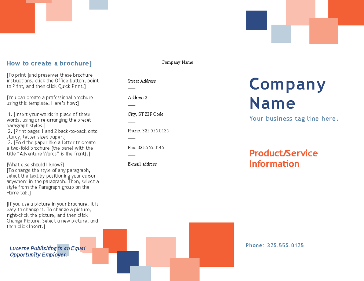Reference 4-Trifold brochure template - How to create a brochure] [To ...