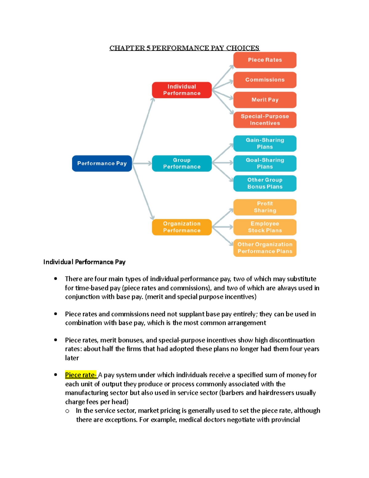 Chapter 5- Performance Pay Choices - CHAPTER 5 PERFORMANCE PAY CHOICES ...