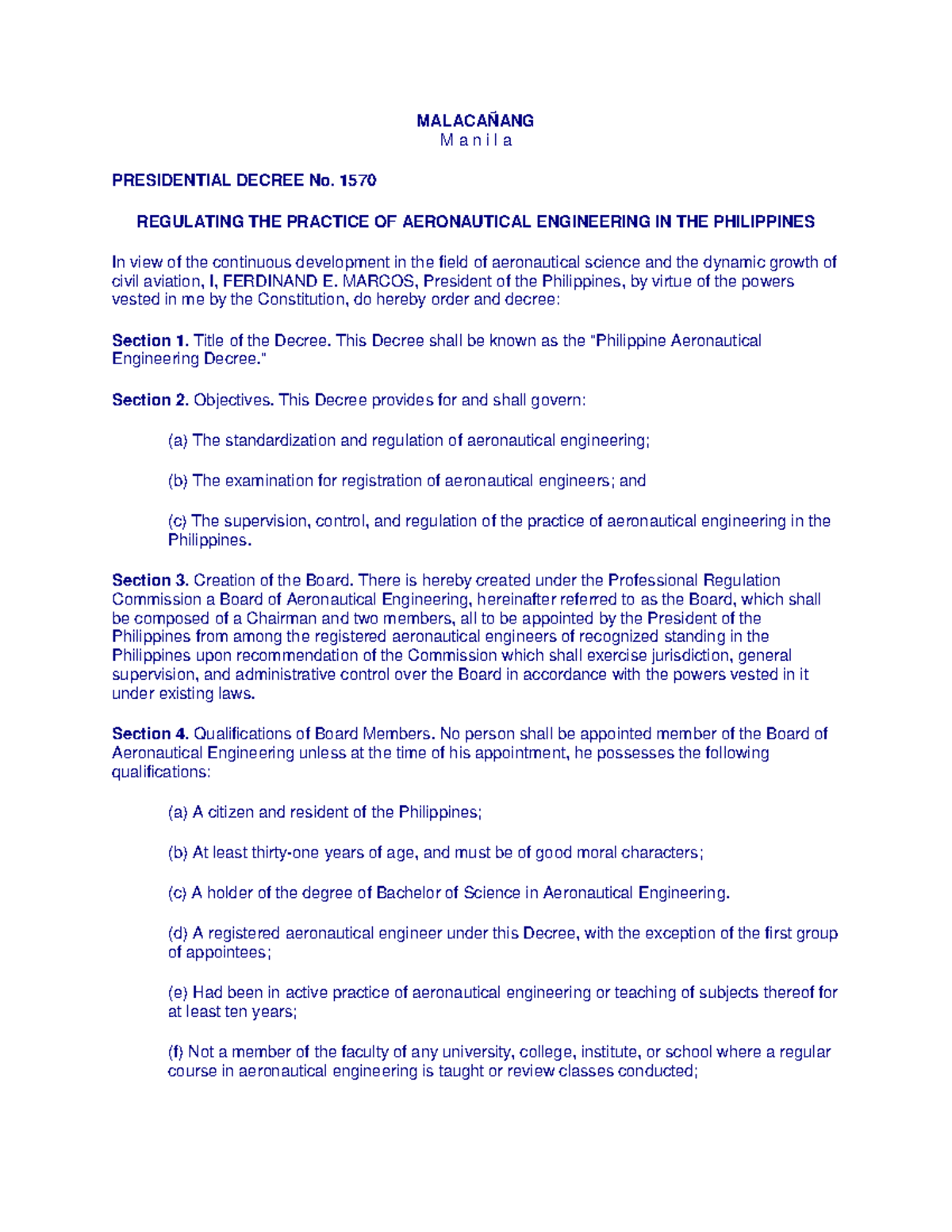 PD 1570 - PRESIDENTIAL DECREE No. 1570 : REGULATING THE PRACTICE OF ...