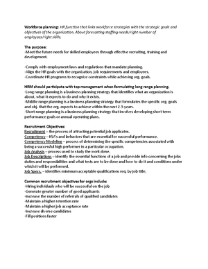 C234 Task 2 passed - REM1: Task 2: Workforce Planning, Recruitment ...