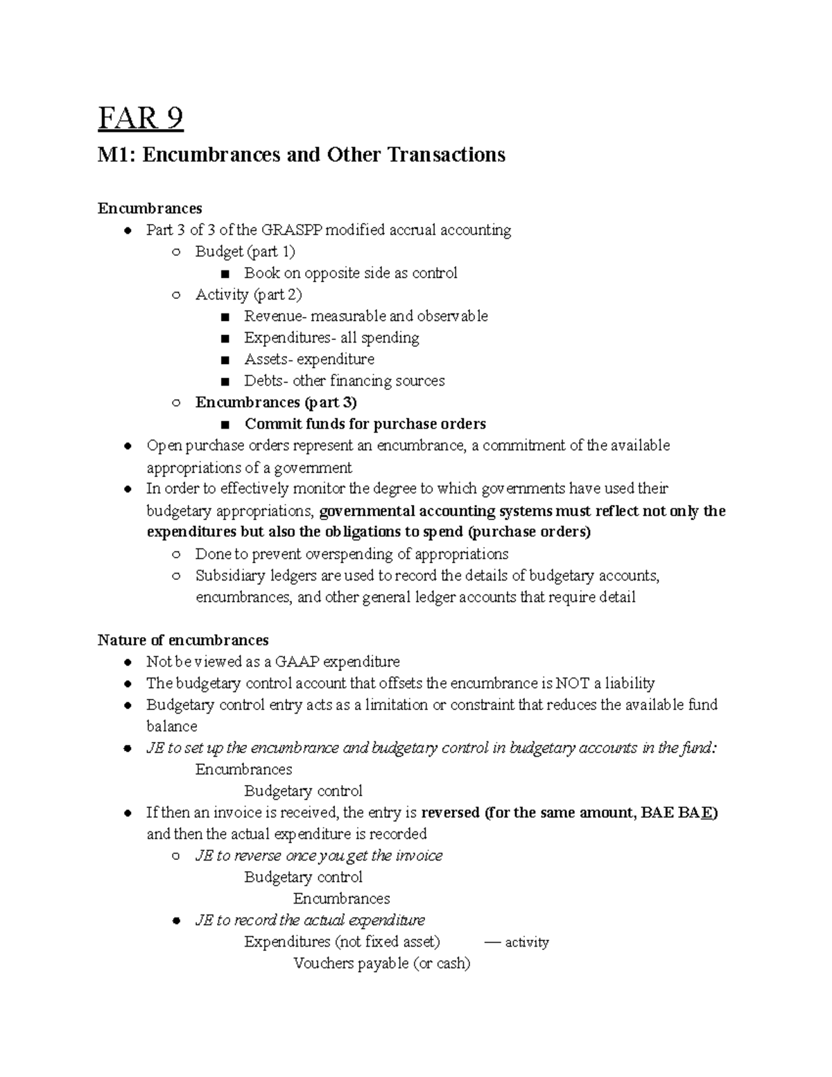 FAR 9 - FAR unit 9. includes notes from all chapter of unit nine with ...