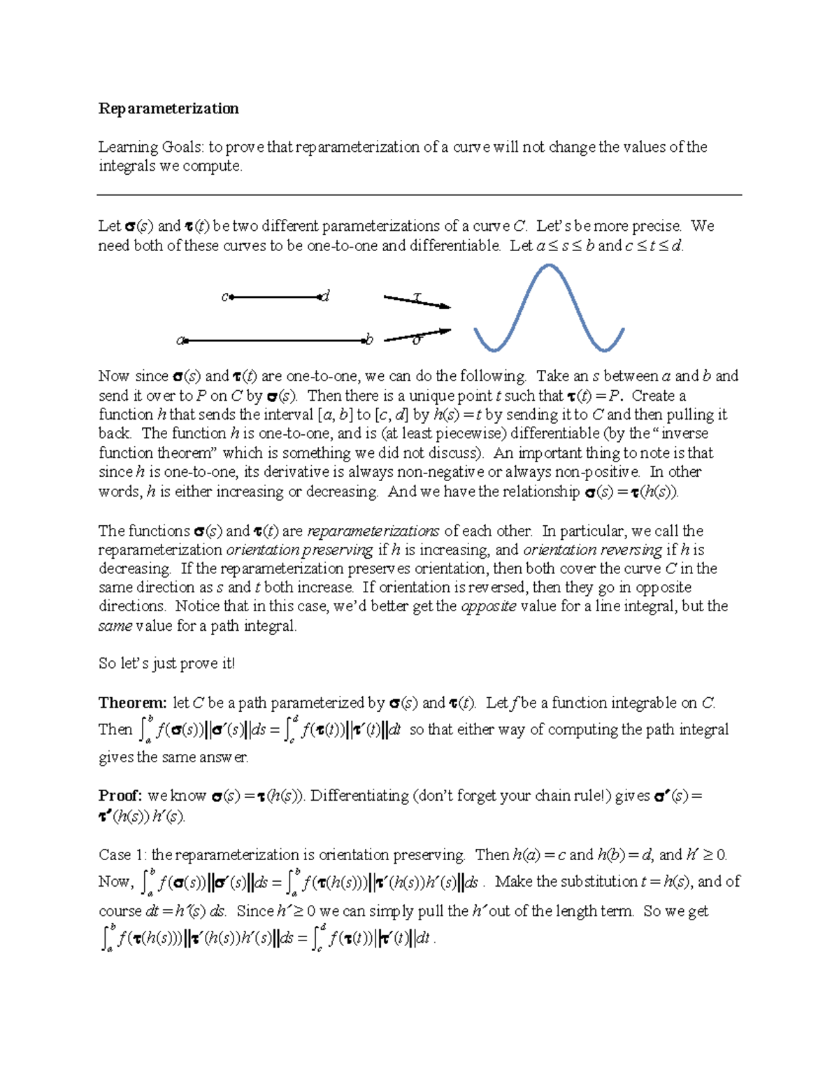 Notes 54-Reparameterization - Reparameterization Learning Goals: to ...