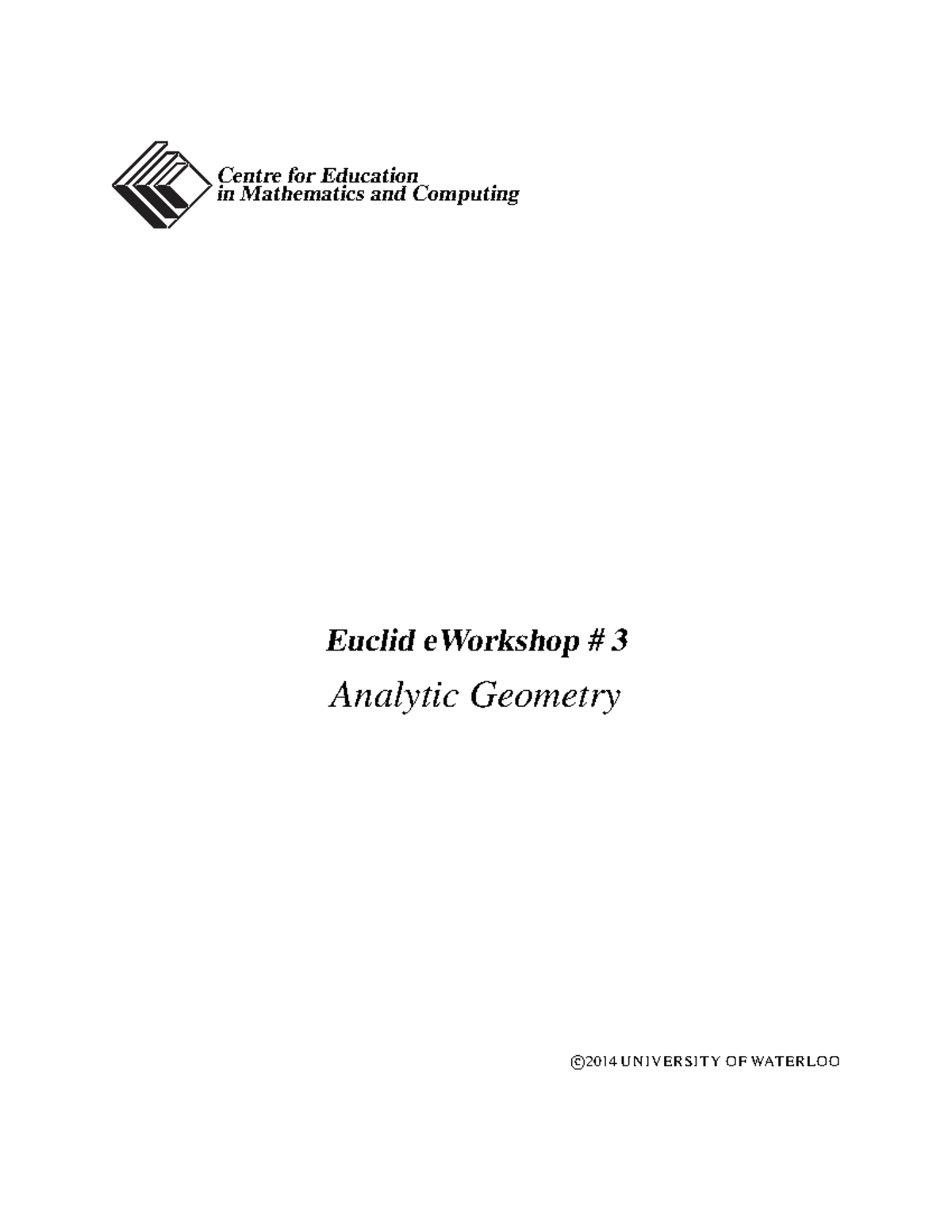 Analytic geometry samples - Centre for Educationin Mathematics and ...