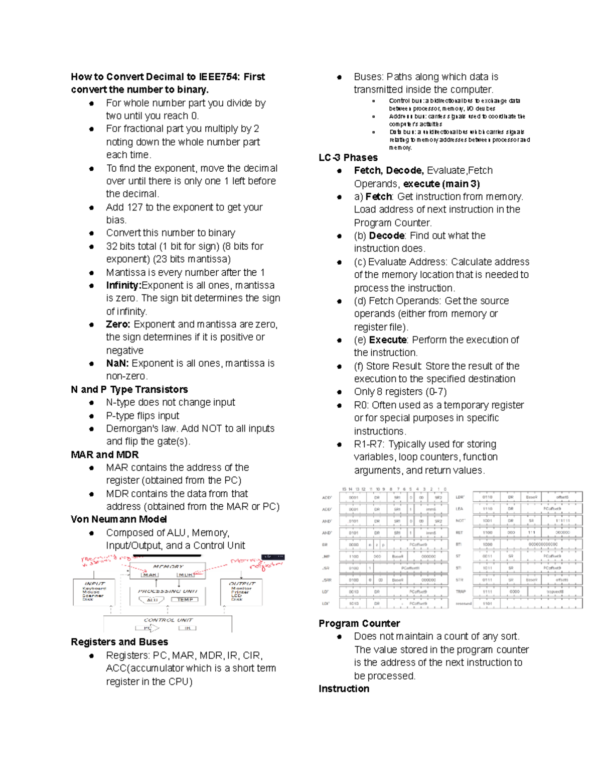 Midterm Cheat Sheet - How to Convert Decimal to IEEE754: First convert the number to binary. For ...