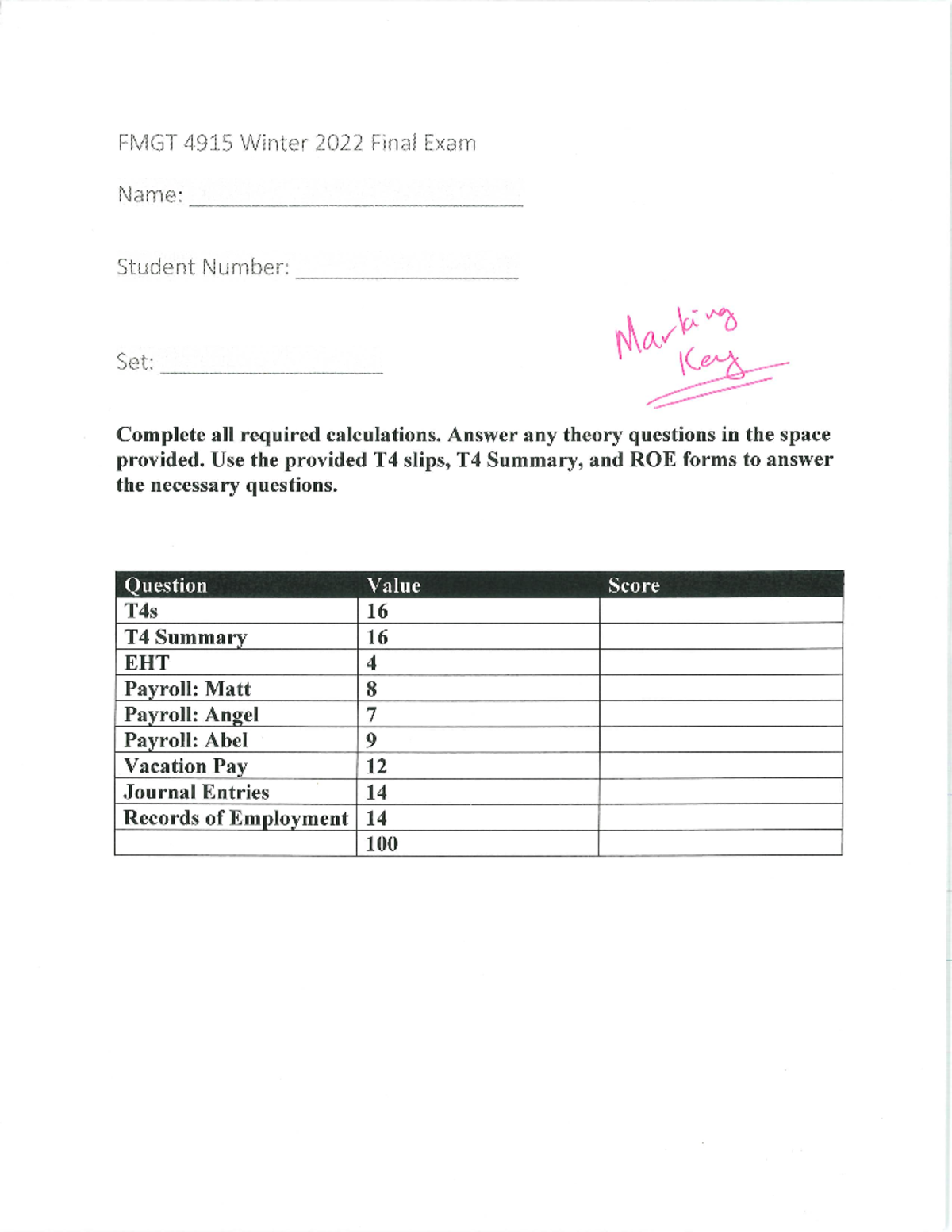 2023 Final exam Solutions PDF - FMGT 4915 - Studocu