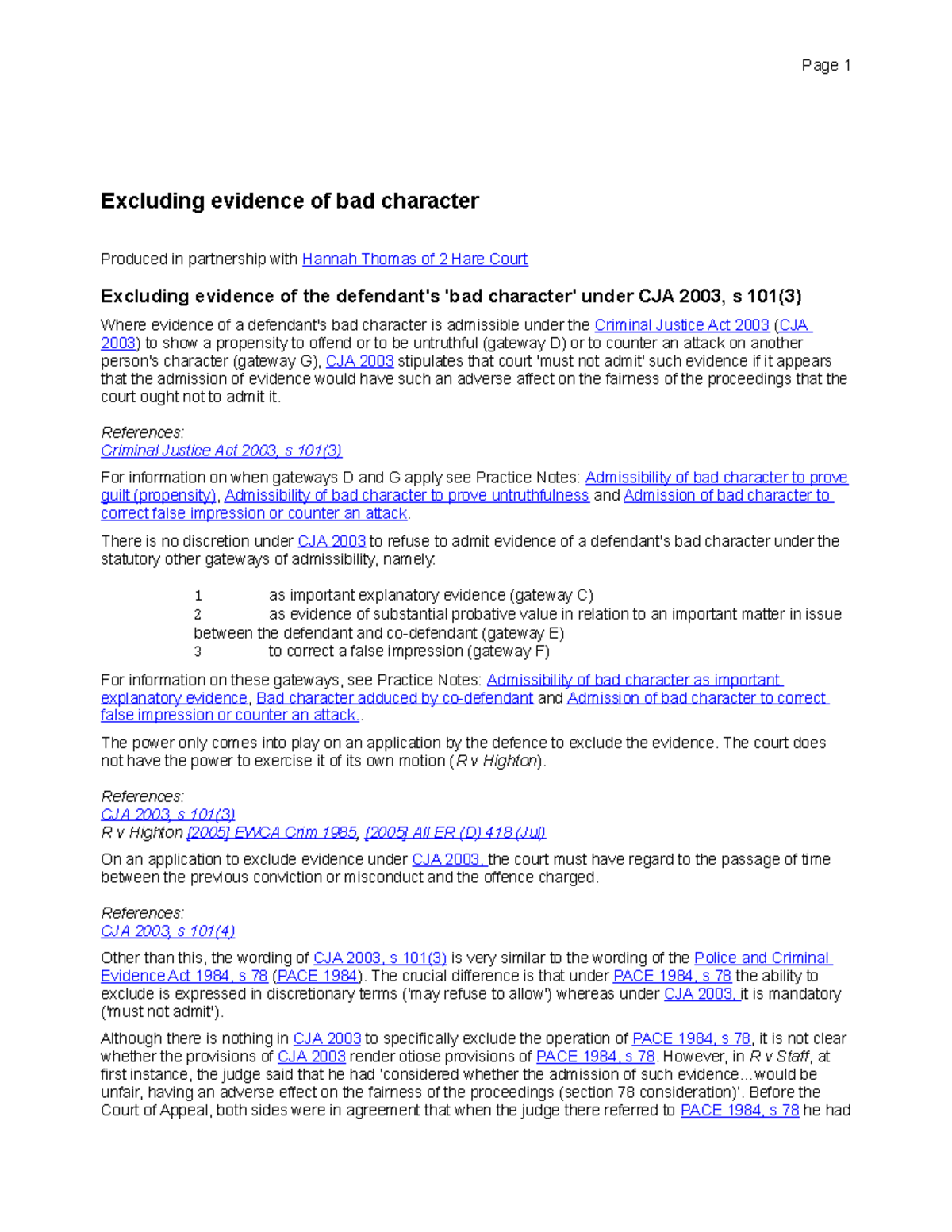 Excluding evidence of bad character - Excluding evidence of bad ...