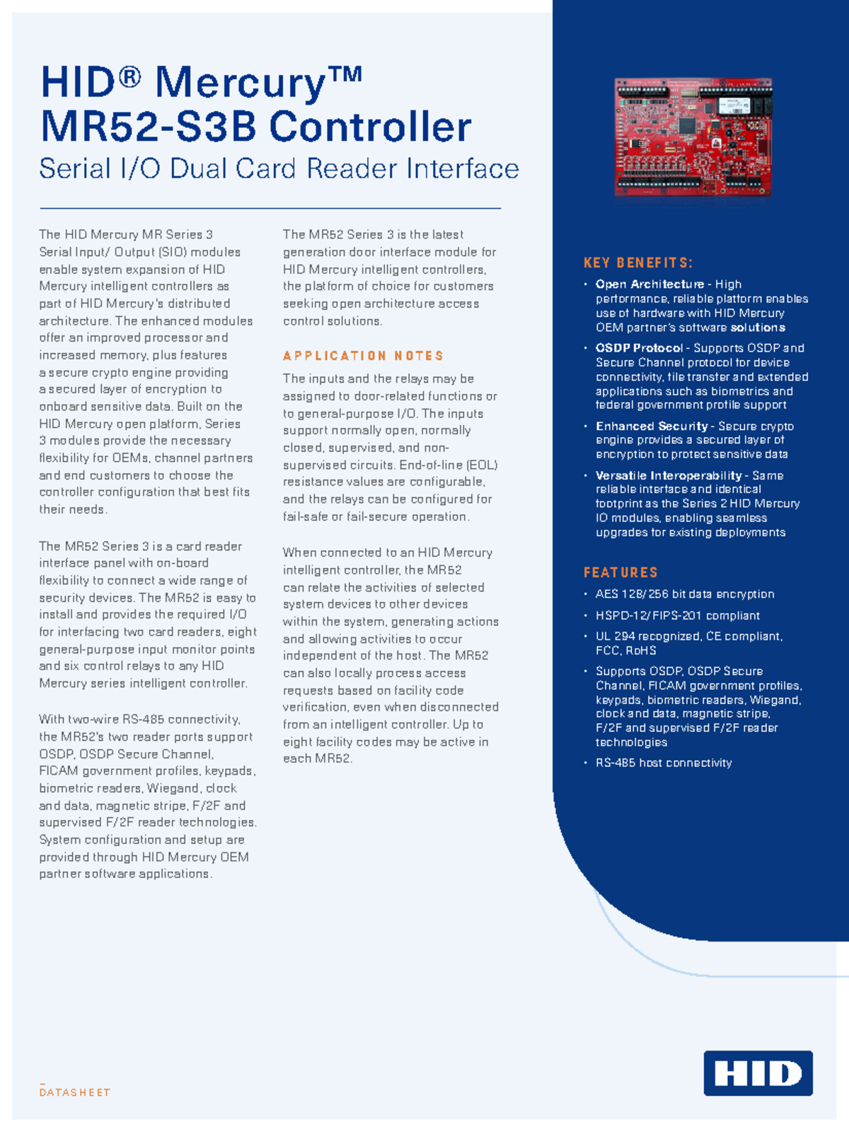 Pacs mercury mr52 s3b controller ds en - D A T A S H E E T K E Y B E N ...