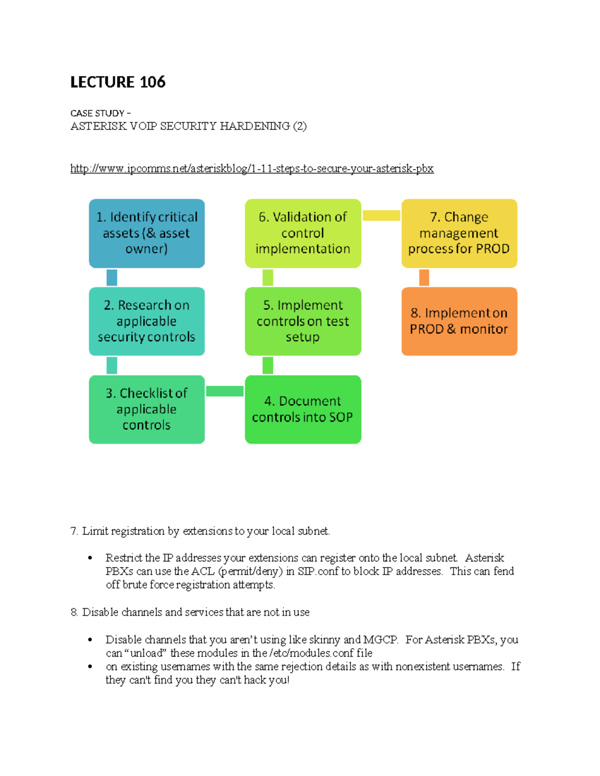 CS205 Final - Papper - LECTURE 106 CASE STUDY – ASTERISK VOIP SECURITY HARDENING (2) - Studocu