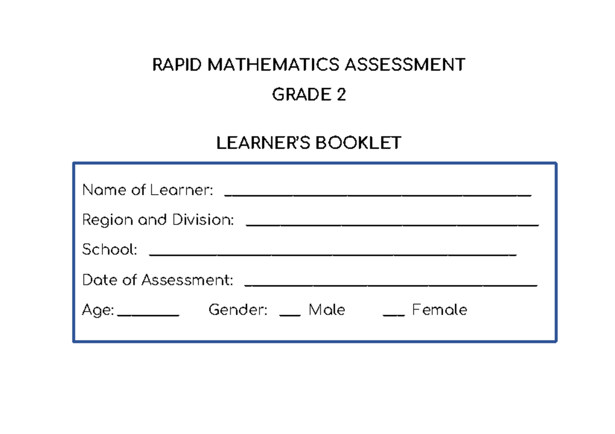 RMA Final Contextualized Grade 2 Learners Booklet 06 Jul 2023 - RAPID ...