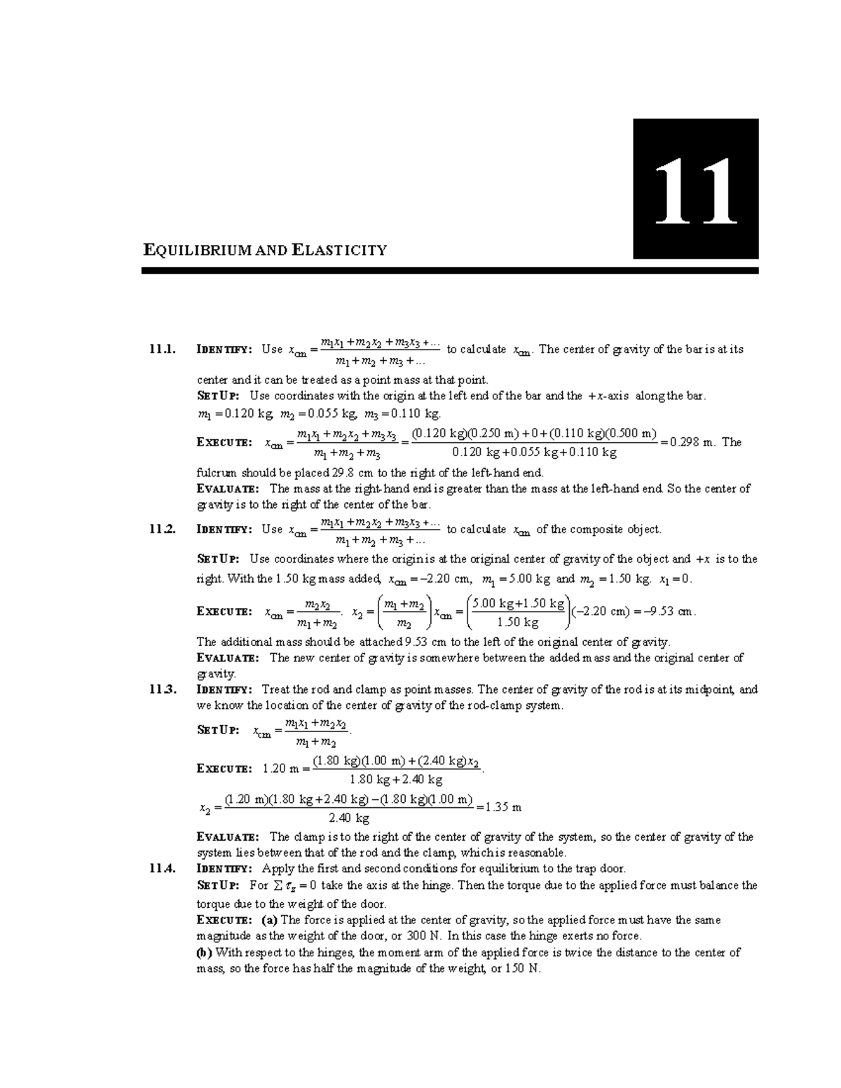11 instructors solutions manual - 11. IDENTIFY: Use cm 1 1 2 2 3 ...