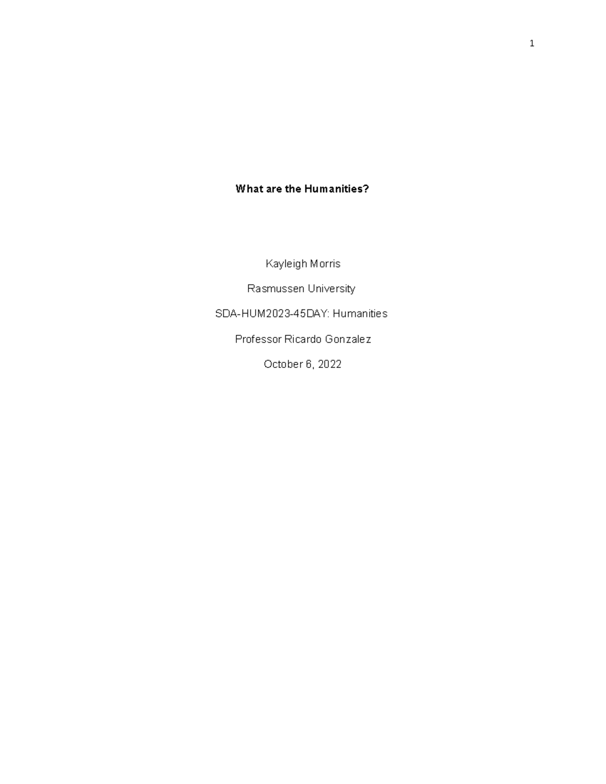 Sda assignment for humanities - What are the Humanities? Kayleigh ...