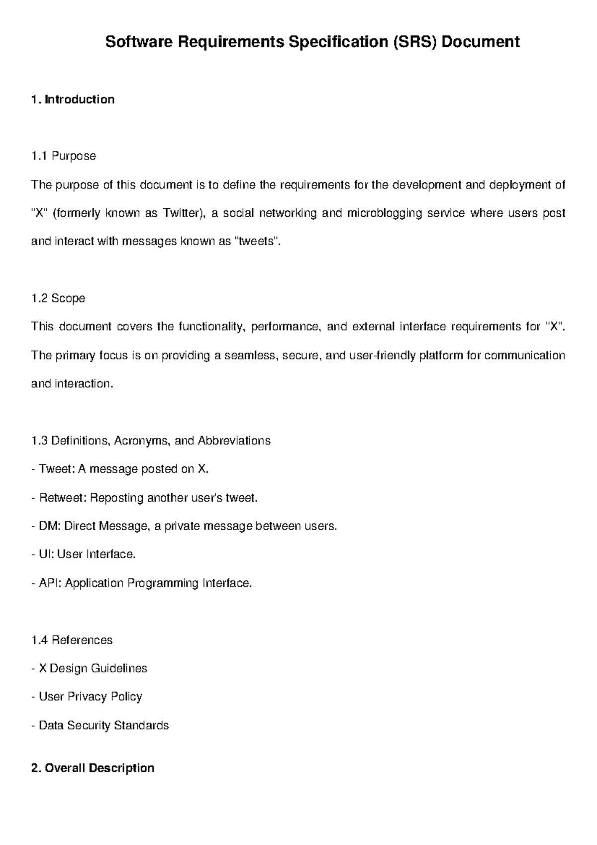 SRS Document X - notes - Software Requirements Specification (SRS ...